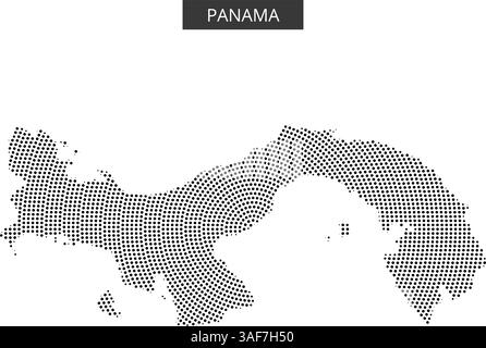 Diese Grafik zeigt eine gepunktete Darstellung der Karte Panamas und ...