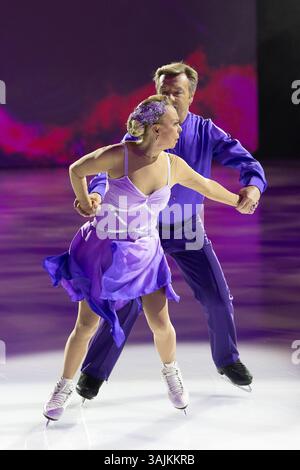 Torvill & Dean skaten am Vorabend ihrer Abschiedstour bei einem ...