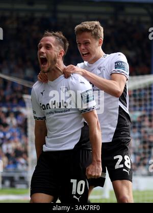Jerry Yates von Derby County feiert nach dem letzten Pfiff des Sky Bet ...