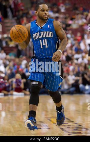 1. April 2011: Jrue Holiday (11) der Philadelphia 76ers bringt den Ball ...