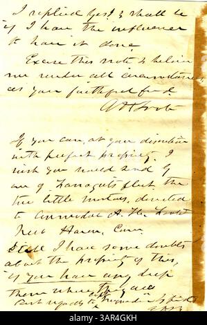 Dieser Brief, unterzeichnet von Seth Ledyard Phelps an Bord des U.S.S ...