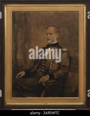 Diese Holzkohle- und Pastellzeichnung von William F. Bell zeigt General William Tecumseh Sherman ...