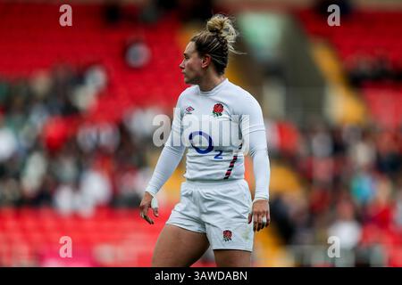 Rosie Galligan of England Women blickt beim Guinness Women’s 6 Nations ...