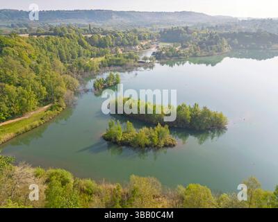 Blick aus der Vogelperspektive auf den buckland Park Lake, ein ...