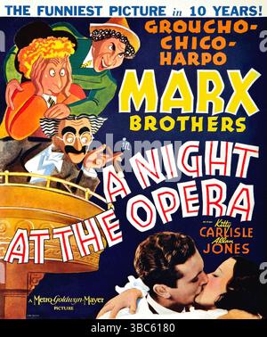 MARX BROTHERS Vintage Film Poster für den 1935 Film Pro Nacht in der ...