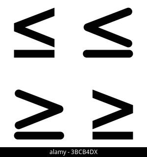 Symbol größer als, Symbol kleiner als, Zeichen größer als oder gleich ...