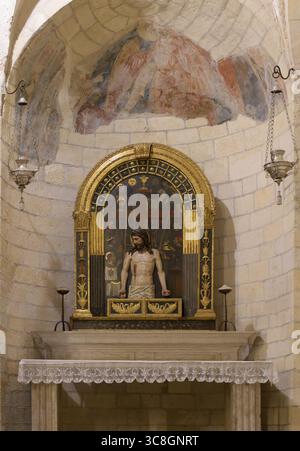 Altarbild, Apsis und Kuppel der Kirche San Jeronimo Tlacochahuaya in ...