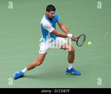 3. September 2023: Novak Djokovic (SRB) besiegte Borna Gojo (CRO) bei ...