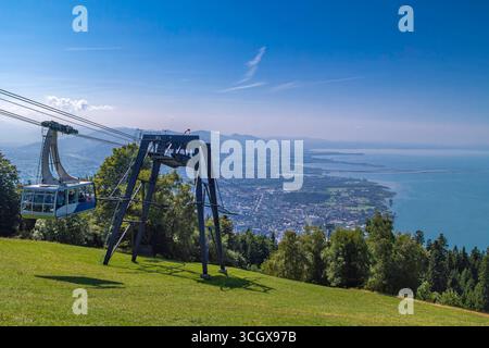 Blick vom Pfänder auf den Bodensee und Bregenz, Vorarlberg, Österreich ...
