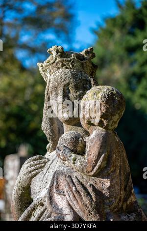 Statue, Jesus und Maria, Quarr Abbey, Wooten Brücke, Ryde, Isle of ...