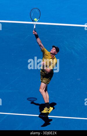 Melbourne, Australien. Januar 2026. IgA Swiatek aus Polen feiert den ...