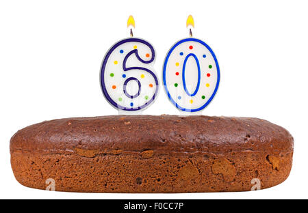 Einen 60. Geburtstag Kuchen mit Wunschbrunnen auf der Oberseite und ...