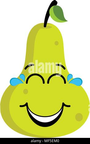 Abbildung: Birne mit Gesicht Vektor Abbildung - Bild: 163963079 - Alamy