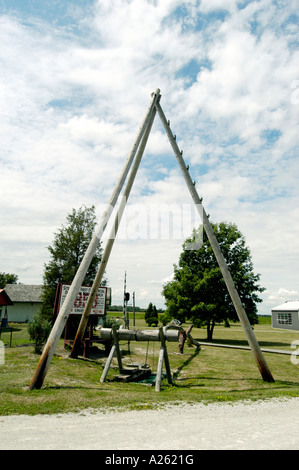 Erste kommerzielle Ölquelle in den Vereinigten Staaten, gebaut von ...