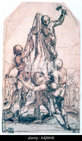 Kreuzigung des heiligen Petrus, c1600-1642. Künstler: Guido Reni. Guido Reni (1575-1642) war ein ...