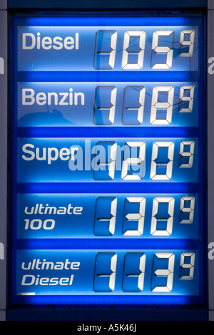 Tankstelle, Aral, Preis Schwarzes Brett, mittlere close-up Stockfoto ...