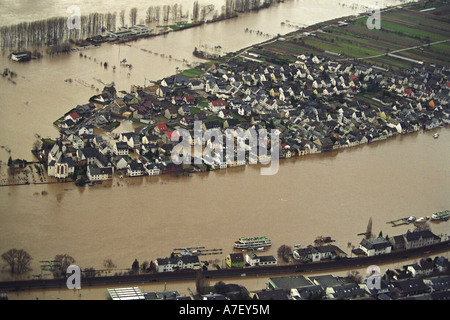 Luftaufnahme, Insel Niederwerth in den Rhein bei Koblenz zwischen ...