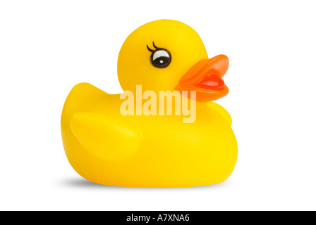 Badewanne, einem Kunststoff Ente in ein Schaumbad Stockfoto, Bild ...