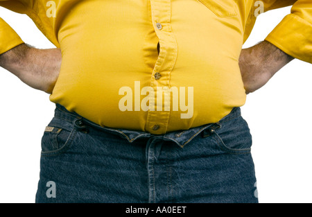 Dicker Mann mit einem dicken Bauch Stockfoto, Bild: 147287908 - Alamy