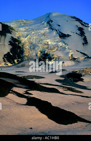 Abendlicht am Mt Adams und Tumbling Adams Gletscher aus Adams Wiesen ...