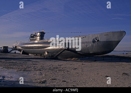 Museen-Schiff, 995 u-Boot an einem Strand in der Nähe von Kiel in der ...