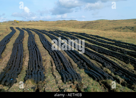 Torf "Landwirtschaft" oder schneiden, Connemara-Region in der Nähe von ...
