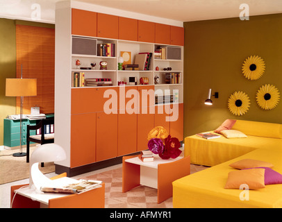 Einrichtung, Wohnzimmer, 1970er, 70er Stockfotografie - Alamy