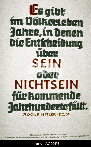 Nazi 1930s Propagandaplakat Hitler Jugend Hitlerjugend 'auch ich ...