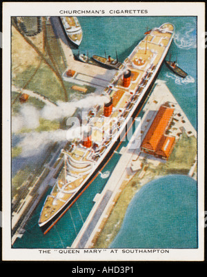 Möwe Blick auf das Cunard Passagierschiff Queen Mary unterstützt als ...