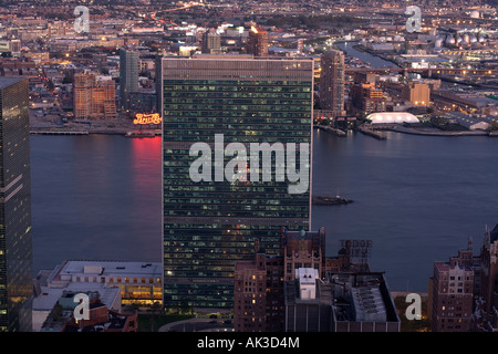 Das Sekretariat Gebäude, United Nations Hauptquartier, den Vereinten Nationen, New York City ...