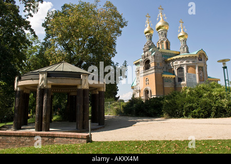 Mathildenhöhe, Russisch-orthodoxe Kirche der Maria Magdalena, Darmstadt, Hessen, Deutschland ...