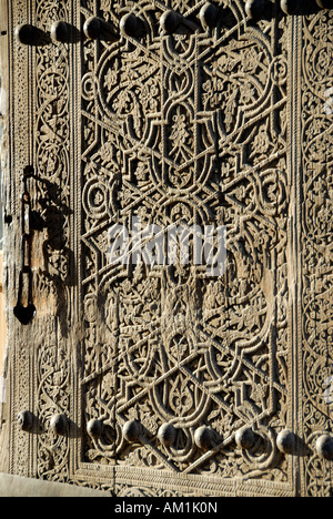 Chiwa Altstadt Tash Hauli Steinhaus Palace Holz- Spalte blauen Fliesen ...