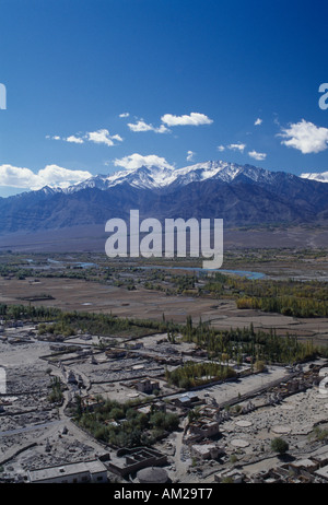 Blick über Leh-Tal, Industal, Ladakh, Jammu und Kaschmir, Indien ...