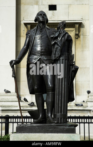Statue von George Washington am Trafalgar Square in London ...
