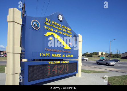 North East Gate, Grenze nach Kuba. US Marine Station Guantanamo Bucht ...