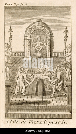 Azteken der Priester Mexiko - Tenochtitlan zu opfern, Opfer, das Gott ...