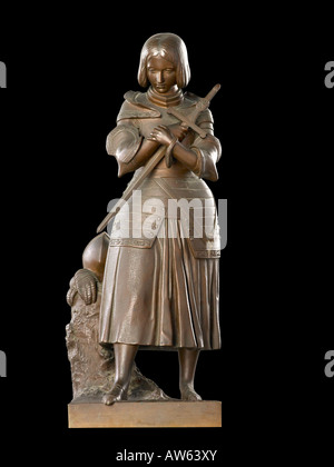 Statue von Jeanne d ' Arc auf dem Scheiterhaufen, Kathedrale von Rouen, Haute-Normandie ...