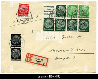 Deutschland Deutsches Reich Hindenburg Stempel auf eingeschriebener ...