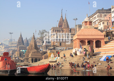 Varanasi (Benares, Benares, Banaras), Hindu heilige Stadt am Ganges ...
