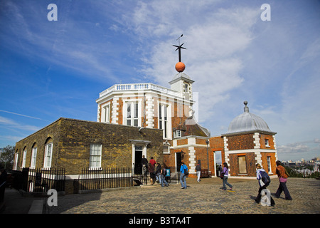 England, London, der Nullmeridian, bei 0 Grad Länge durchläuft das ...
