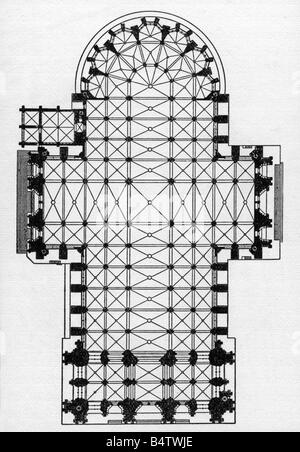 Architektur, Grundrisse, der Kölner Dom, erbaut 1148 - 1880, Additional ...