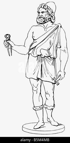 Hephaistos (lat. Vulcanus), griechische Feuergottheit, schutzgottheit ...