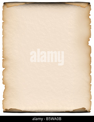 Altes Stück Pergament mit verbrannten Ränder Stockfotografie - Alamy