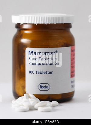 Marcumar-Tabletten, gerinnungshemmenden Medikament Stockfotografie - Alamy