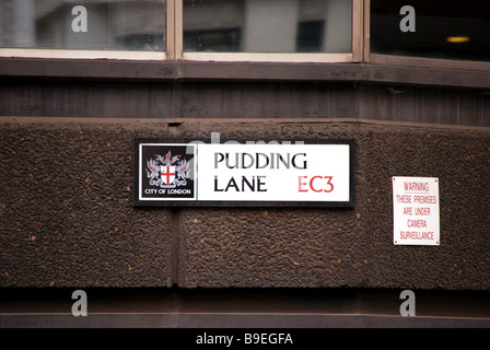 Pudding Lane EC3 London begann der Ort, wo die großen Feuer, 1666 ...