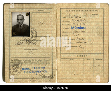 Dokumente, Reisepass von Karl Rauch, München, ausgestellt am 15.9.1936 ...