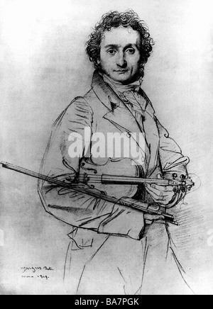 Der Geiger Niccolo Paganini - Jean Auguste Dominique Ingres, um 1819 ...