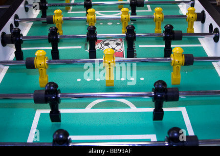 Nahaufnahme des Tischfußball Tischkicker Spiel zahlen. Fußball-Kicker ...