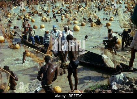 NIGERIA Westafrika nördlich Argungu Massen der Zuschauer und ...