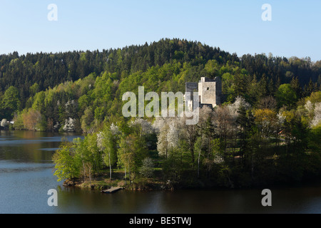 Ruinen der Burg Dobra Burg Dobra Stausee, Fluss Kamp, Naturpark Kamptal ...